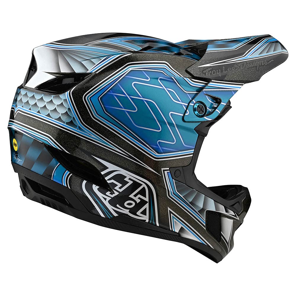 Troy Lee Designs Adult|Downhill|Bicycle|BMX|Full Face D4 Composite Helmet Low Rider W/MIPS (Teal, XL)