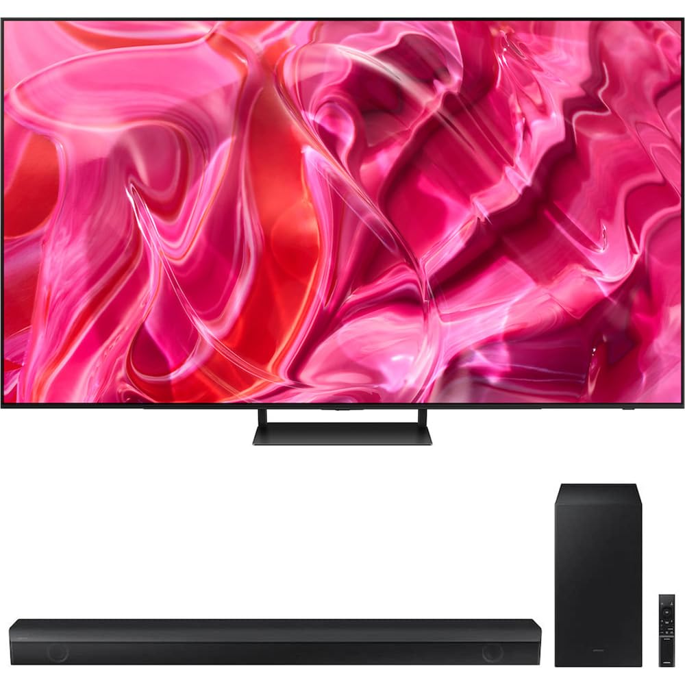 SAMSUNG QN65S90CA 65 Inch OLED 4K Smart TV Bundle HW-B650 3.1ch Soundbar with Dolby 5.1 DTS Virtual:X (2023 Model)