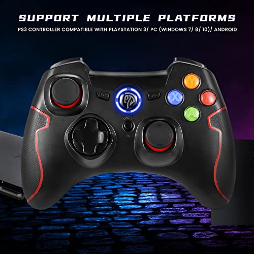 PS3 Dualshock Gaming Controller, EasySMX Wireless 2.4G Gamepads with Vibration Fire Button Range up to 10m Support PC (Windows XP/7/8/10), Playstation 3, Android, TV Box Portable Gaming Joystick