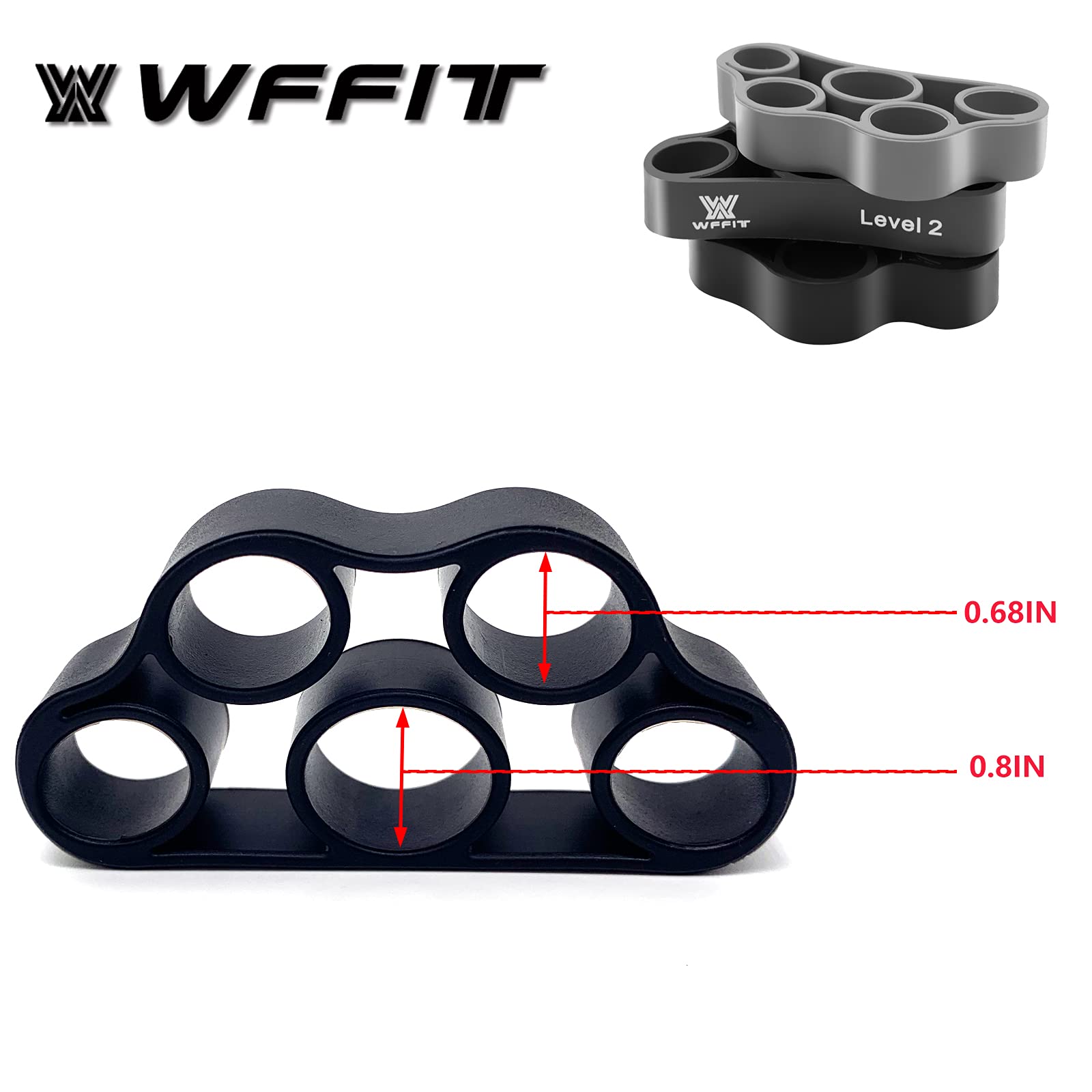 WFFIT Finger Exercise Finger Grip Finger Stretcher, Resistance Bands Hand Extensor Exerciser Elastic,Finger Grip Trainer for Relieve Joint Pain, Rehabilitation,Relaxation Grips Workout(Gray/Black)