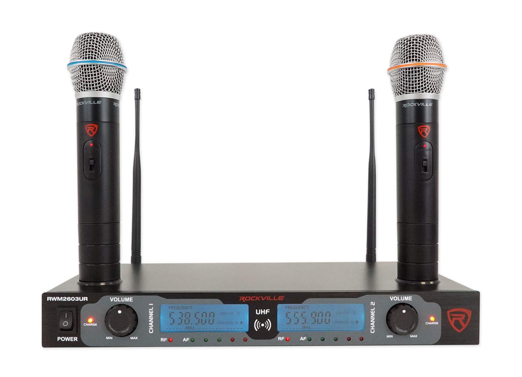RockvilIe RWM2603UR Dual Rechargeable Microphones For Church Sound Systems
