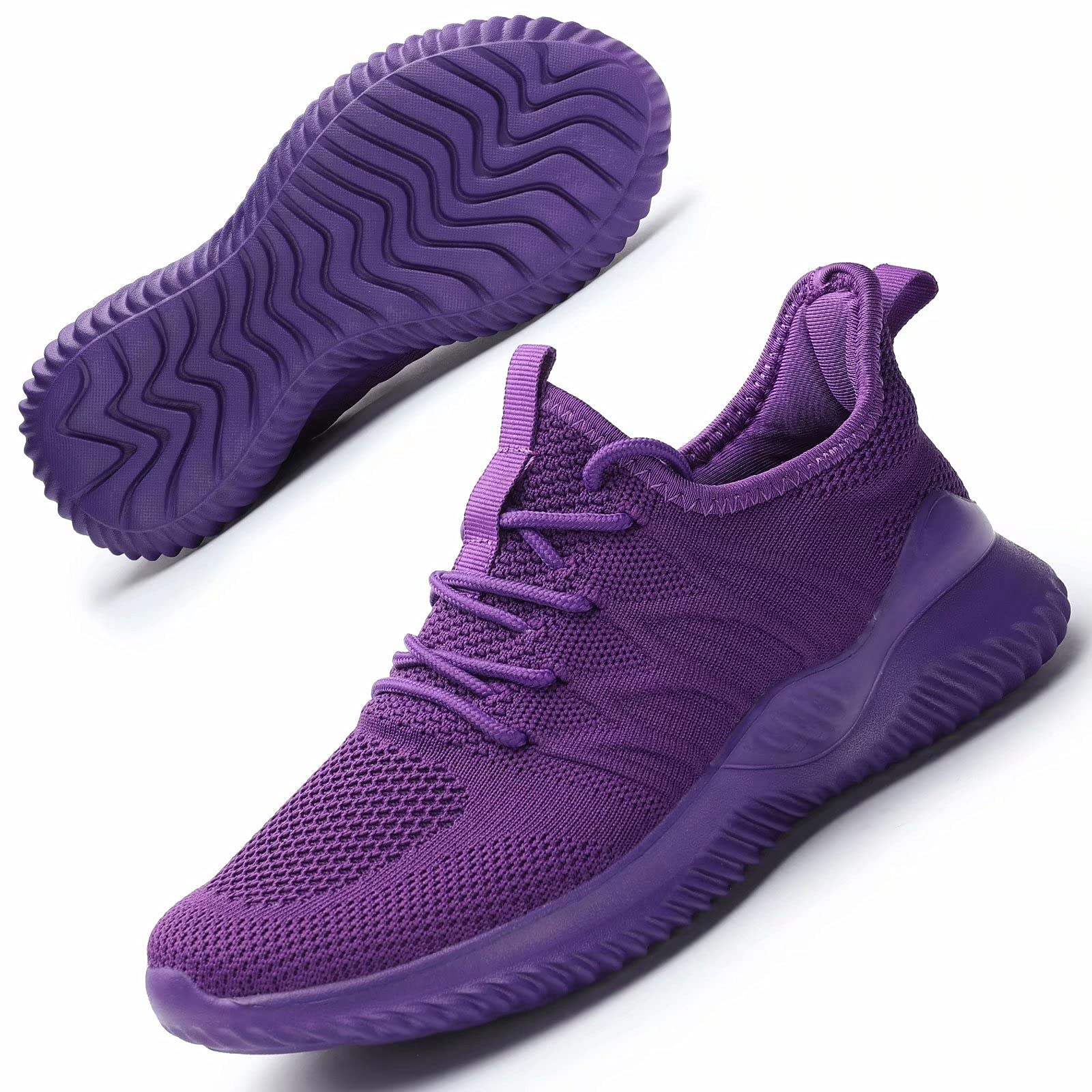 Women's Running Shoes Ladies Slip on Tennis Walking Sneakers Lightweight Breathable Comfort Work Gym Trainers Stylish Shoes Dark Purple
