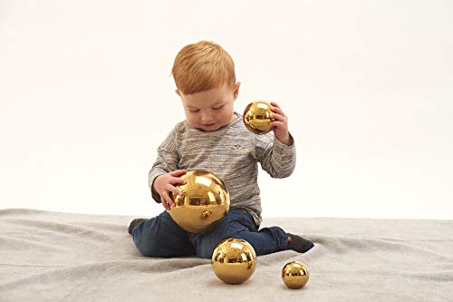 TickiT Sensory Reflective Balls - Gold - Set of 4 - Ages 0m+ - Mirrored Spheres for Babies and Toddlers - Calming Sensory Toy