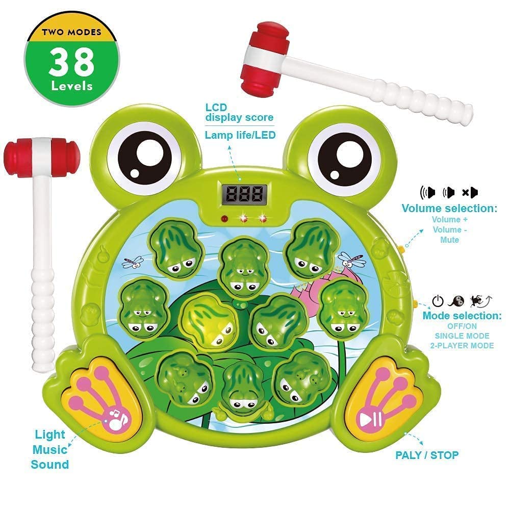 YEEBAY Interactive Whack A Frog Game & Water Doodle Mat, Gifts for Girls Boys Age 2 3 4 5+ Years Old