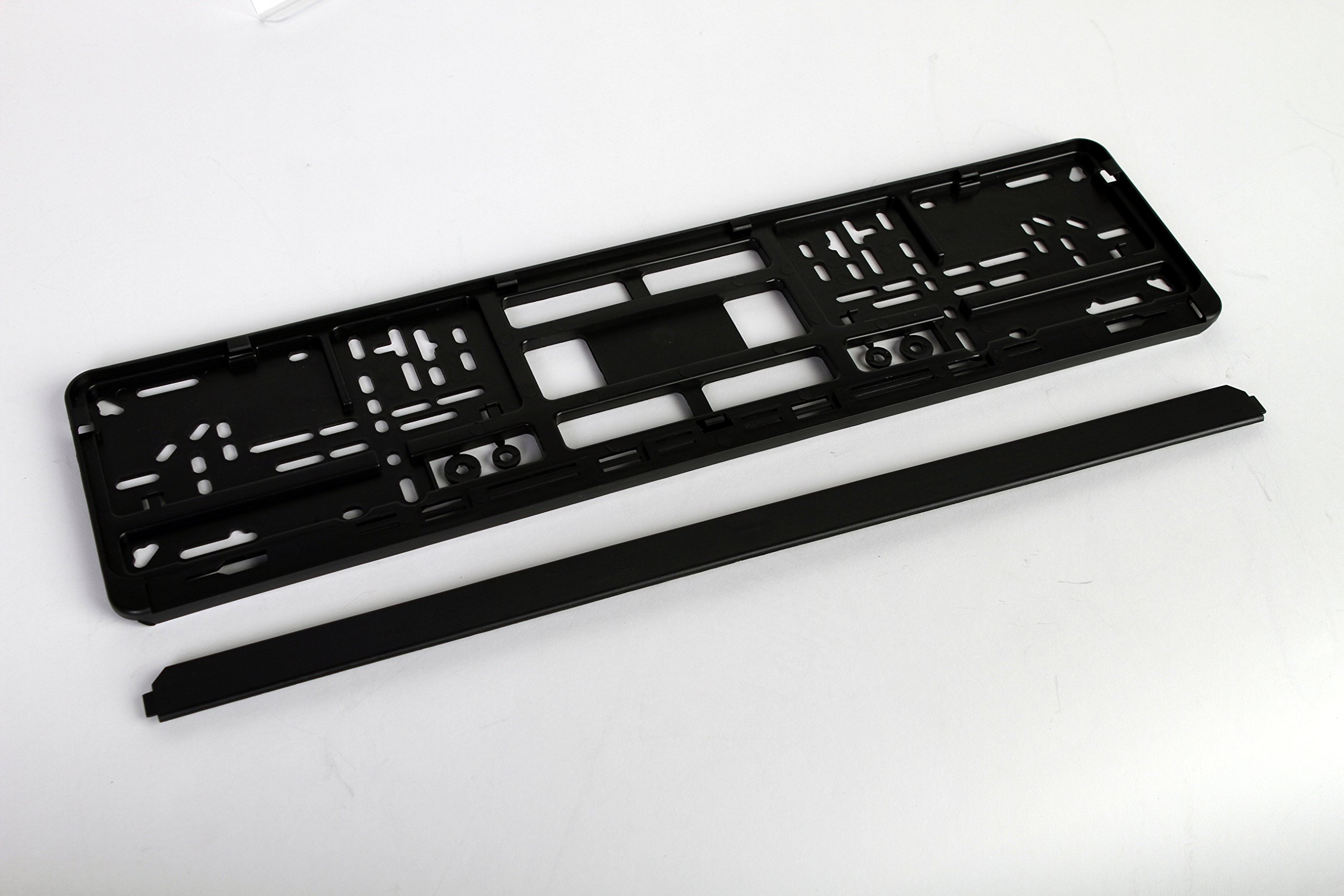 Standard Black Euro License Plate Holder - Universal Mounting Frame/Bracket