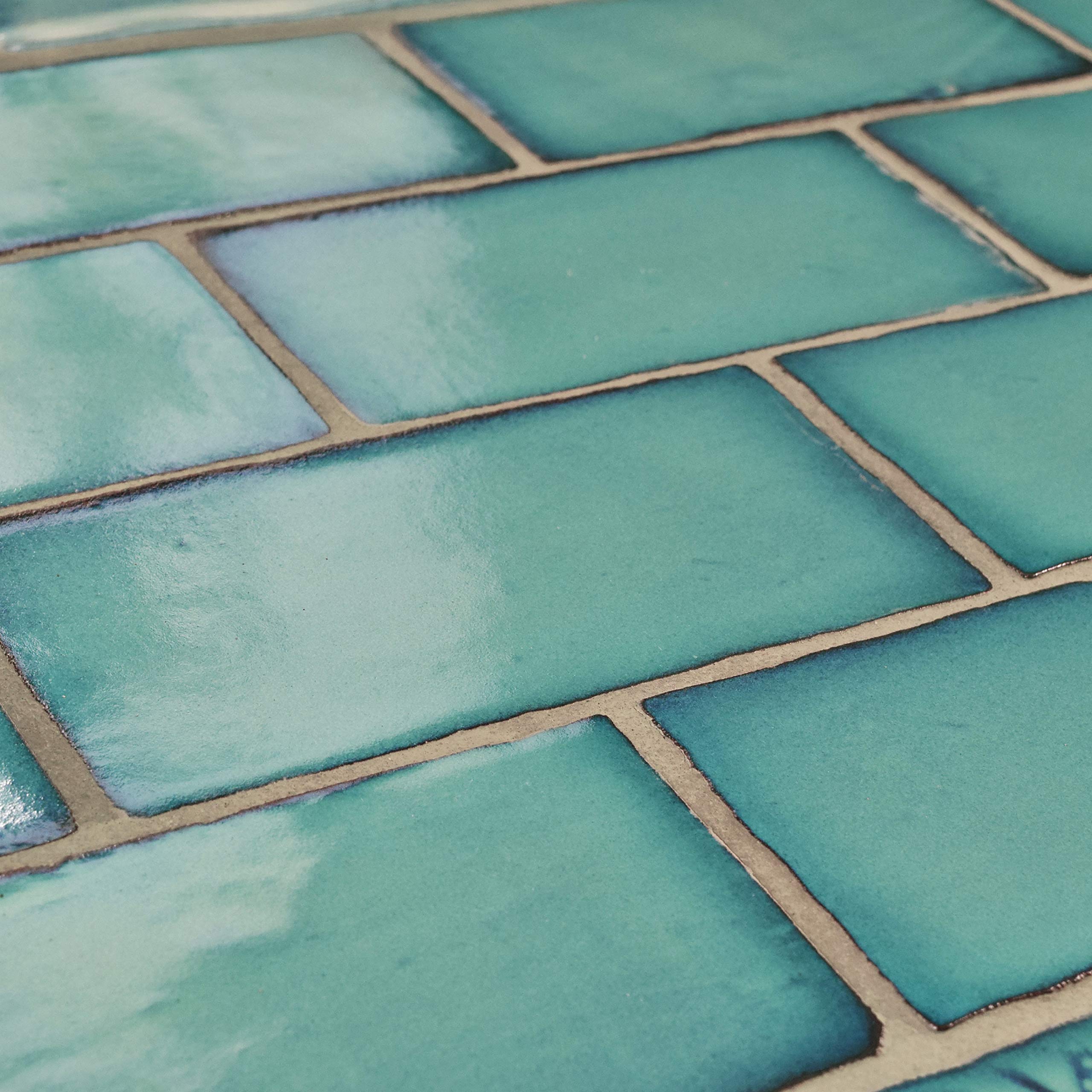 SomerTile WCVASL Antigue Special Lava Verde Ceramic Wall Tile, 3" x 6", Green/Brown