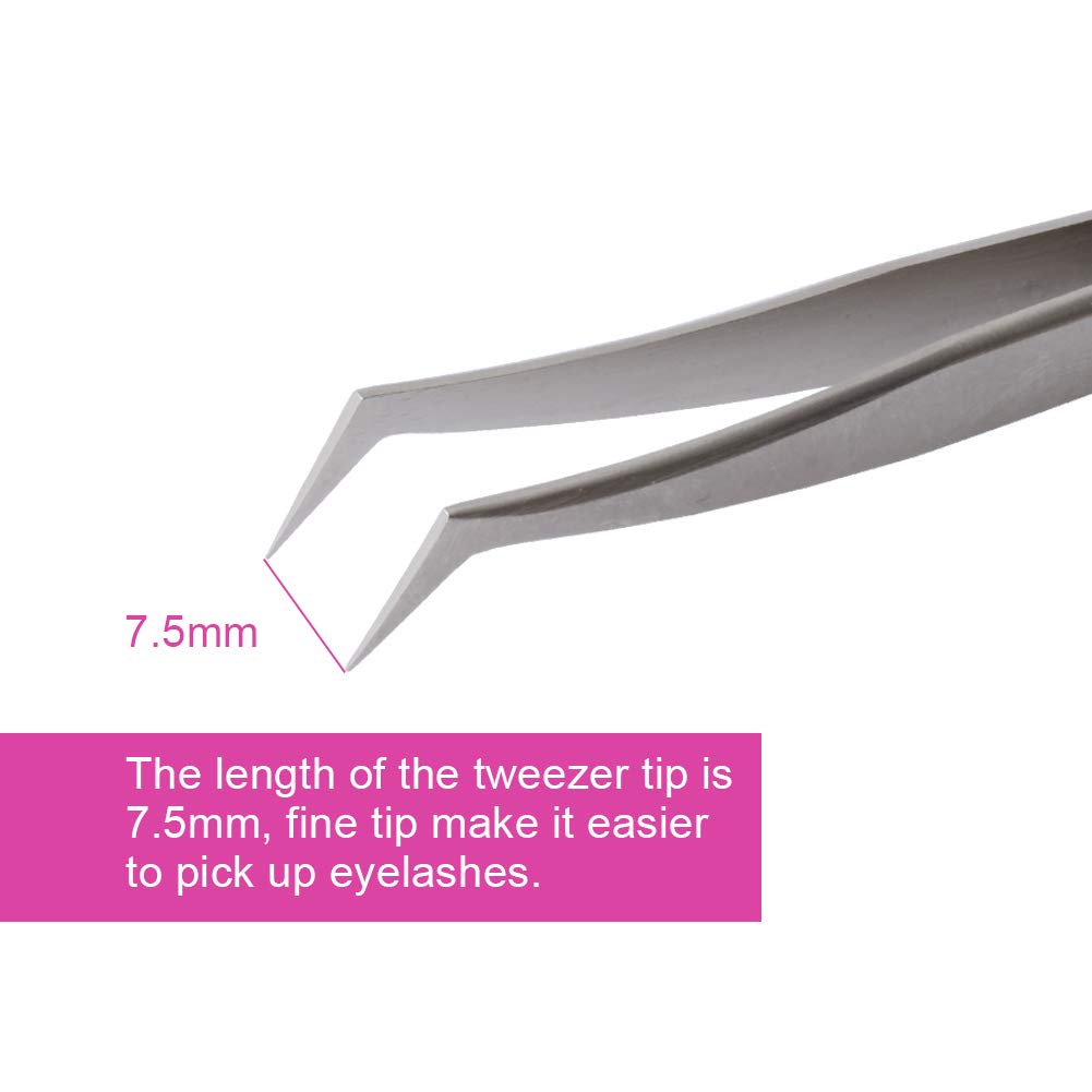 Volume Tweezers 3d 6d Made Fans Eyelash Extensions Tweezer for Easy Fan Volume Lashes Curved Point Stainless Steel Precision Anti Static Lash Extension Tweezers Leather Pack