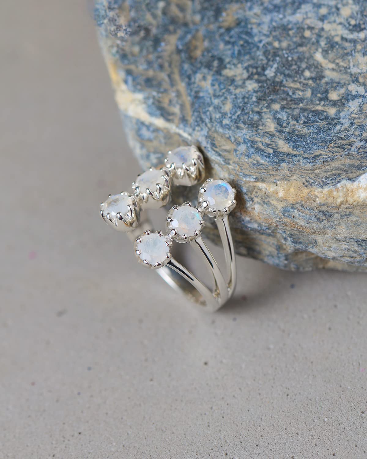YoTreasure 1.60 Ct. Rainbow Moonstone Ring Solid 925 Sterling Silver Classic Jewelry
