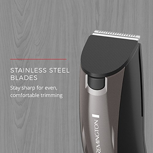 Remington MB4045B The Beardsman: Beard Boss Full Beard Trimmer Kit, Precise Detail Groomer (6 pieces), Platinum, male