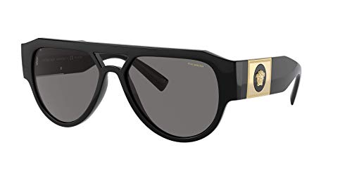 Versace Man Sunglasses Black Frame, Dark Grey - Polarized Lenses, 57MM