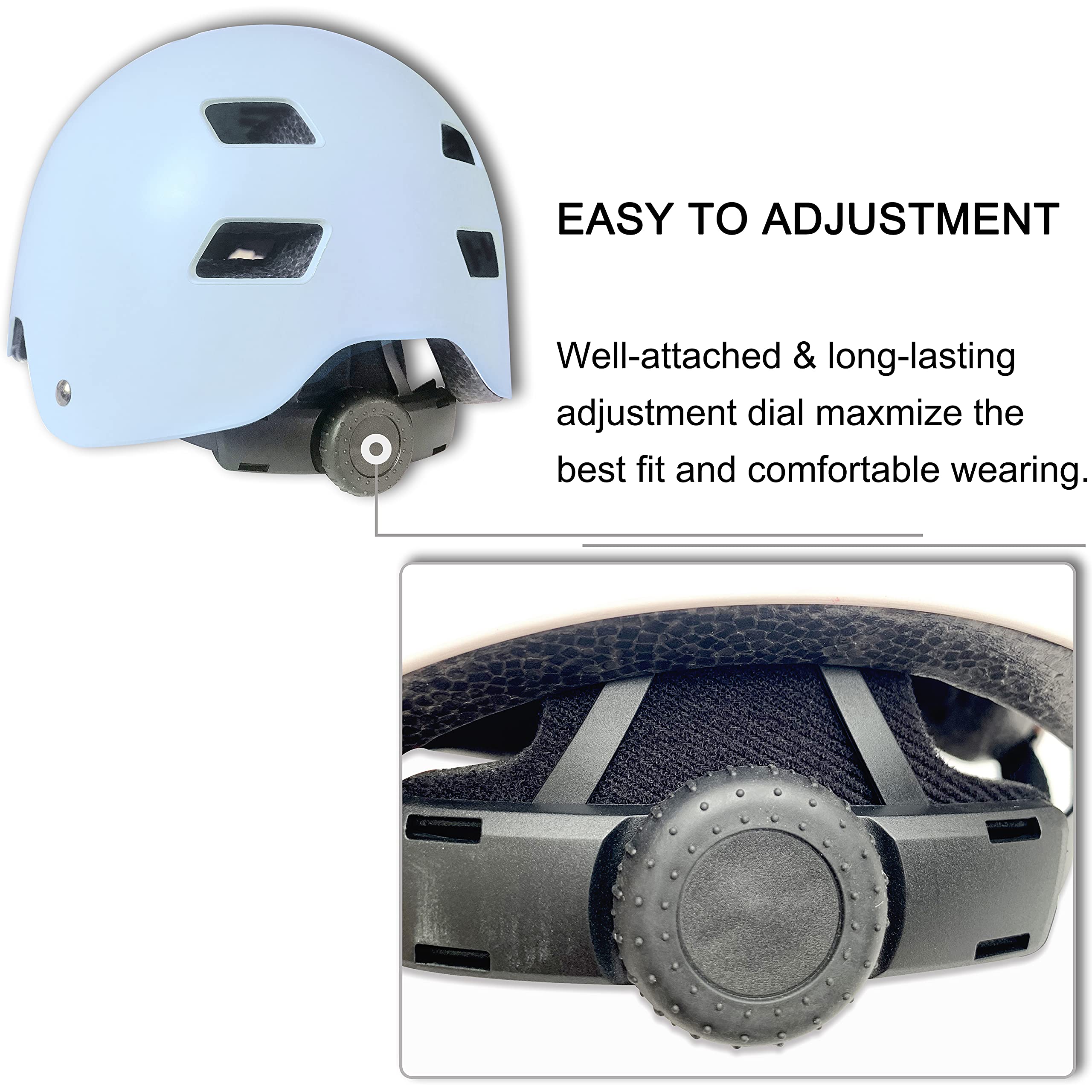 UniqueFit Kids Adult Helmet Adjustable Protective Helmet for Scooter Cycling Roller Skate (Gray, Large)