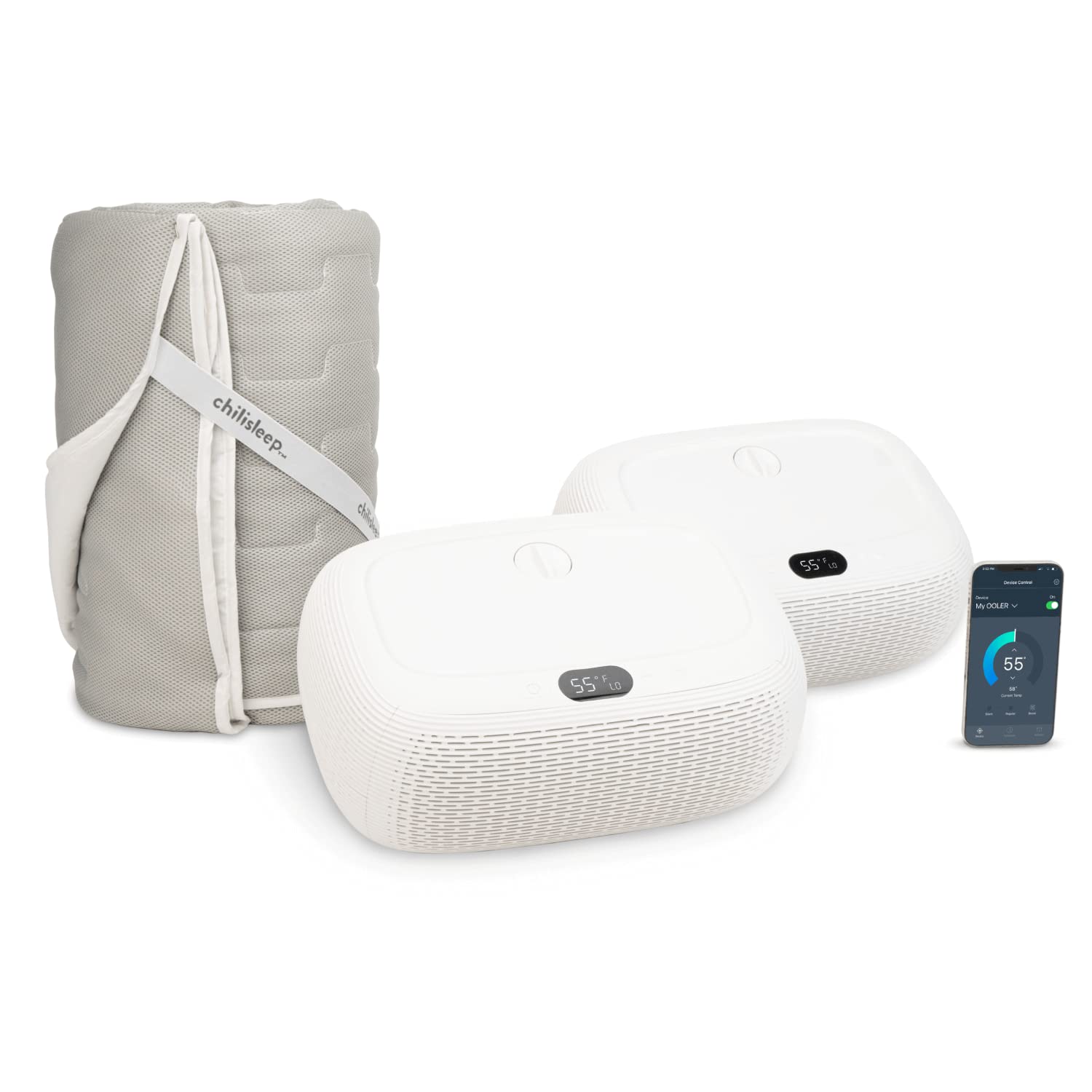 Sleepme OOLER Sleep System – Cooling & Heating Mattress Topper, Automated Temperature Changes: 55-115°F (Queen (80” L x 60” W)) Off-White