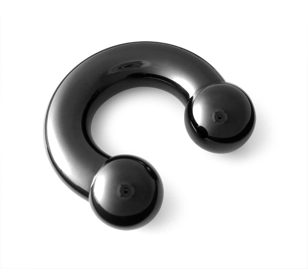 Scrap Metal 23 316L Black PVD Coated Surgical Steel Circular Barbell Horseshoe 0g 3/4