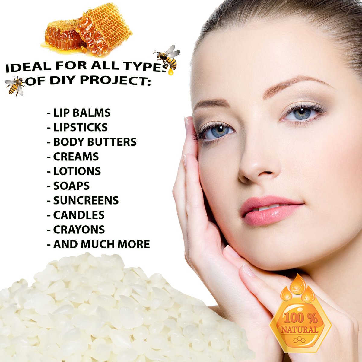 Tirrito YUCH Organic Beeswax Pearls - White. All Natural. 2 lb