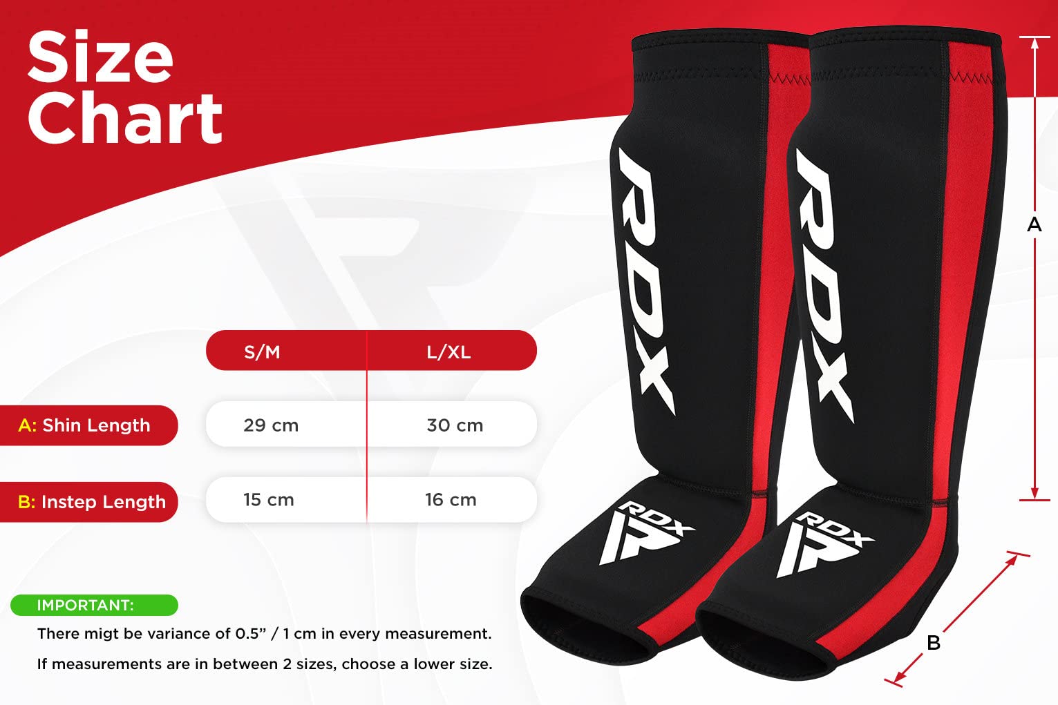 RDX Neoperene MMA Shin Instep Pads Leg Guard Muay Thai Boxing Training Protective Gear Kickboxing (CE Certified by SATRA)