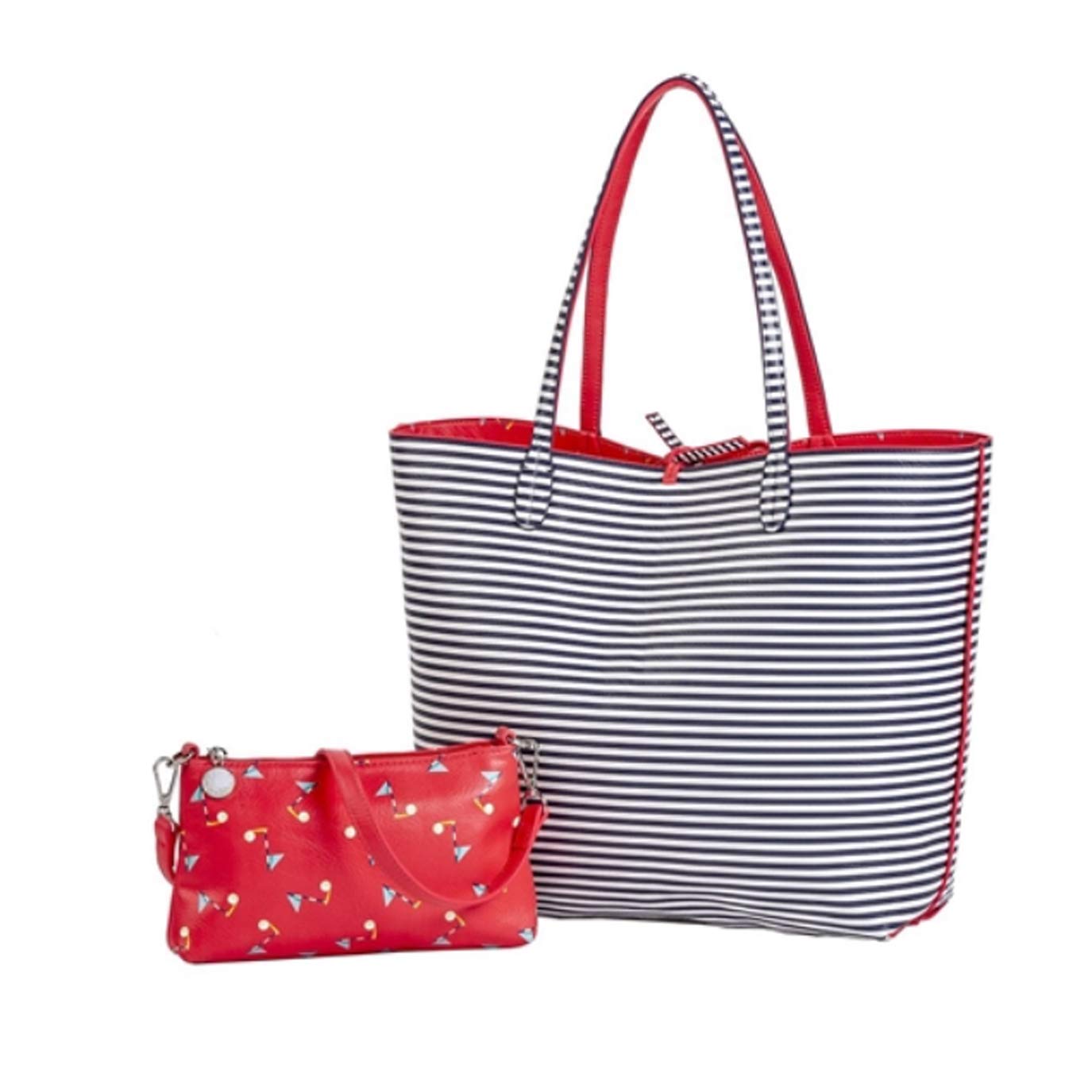 Sydney Love Sport Pin High Golf Theme Reversible Tote & Wristlet, Red Multi