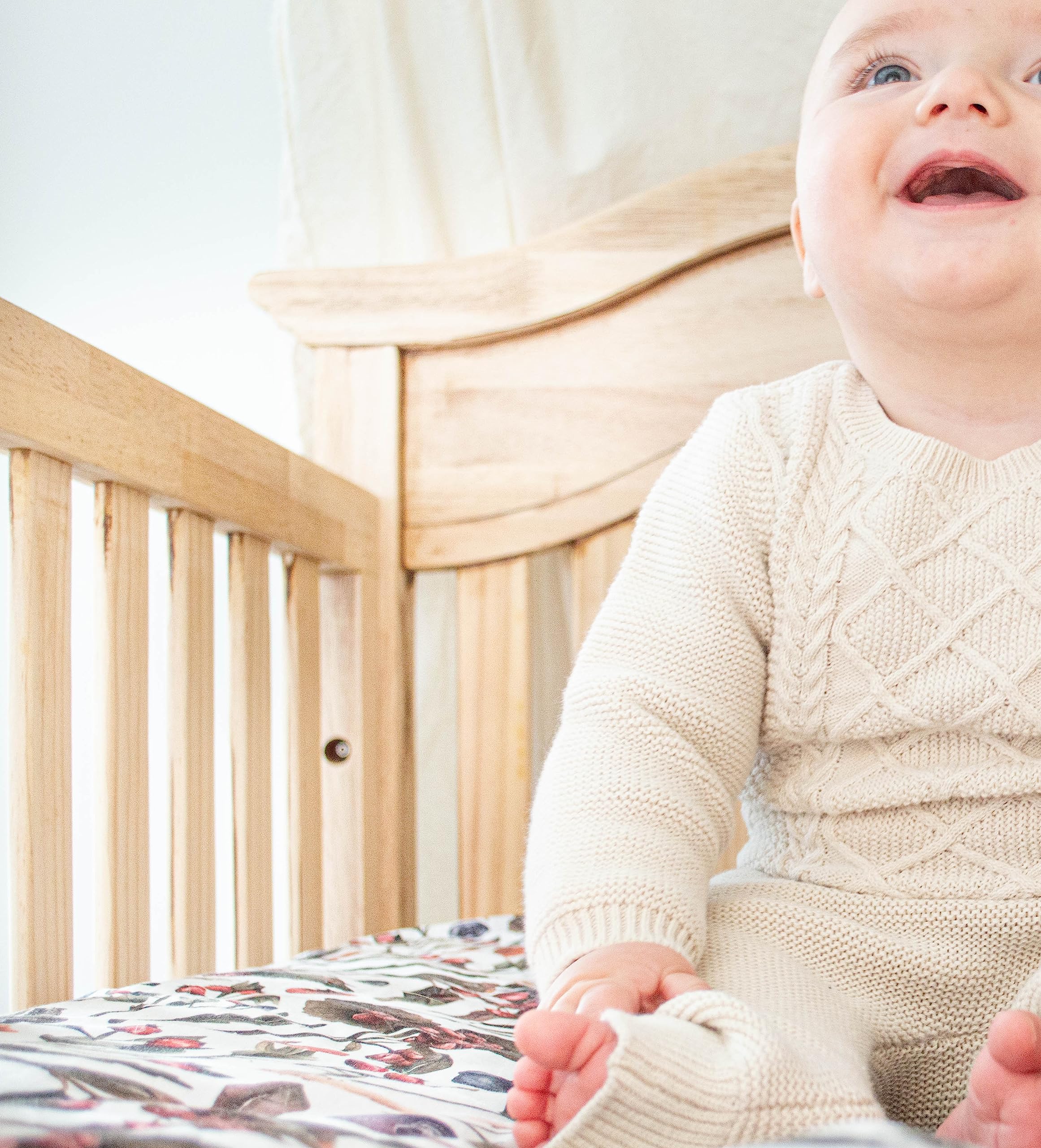 Wilder Twill Fitted Crib Sheet: Forest Berry Forage: 100% Natural Cotton Crib Sheets, Wild Nature, Soft and Breathable, Boys, Girls, Baby, Neutral, Easy Machine Washable, Forest Theme
