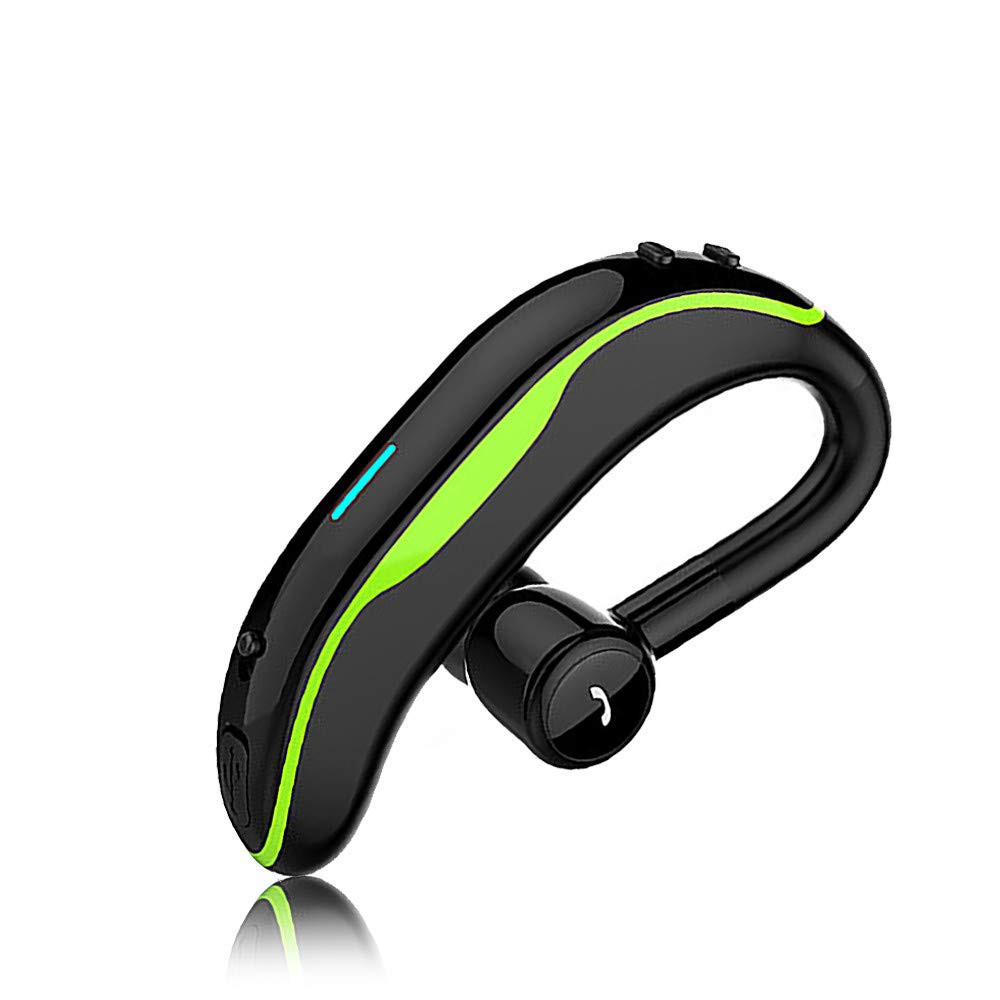 SLUB True Wireless Bluetooth Single Earbud with Microphone 17-18 Hours Playtime Noise Cancelling Waterproof Ear-Hook Sport Headset for Cell Phone(Green)