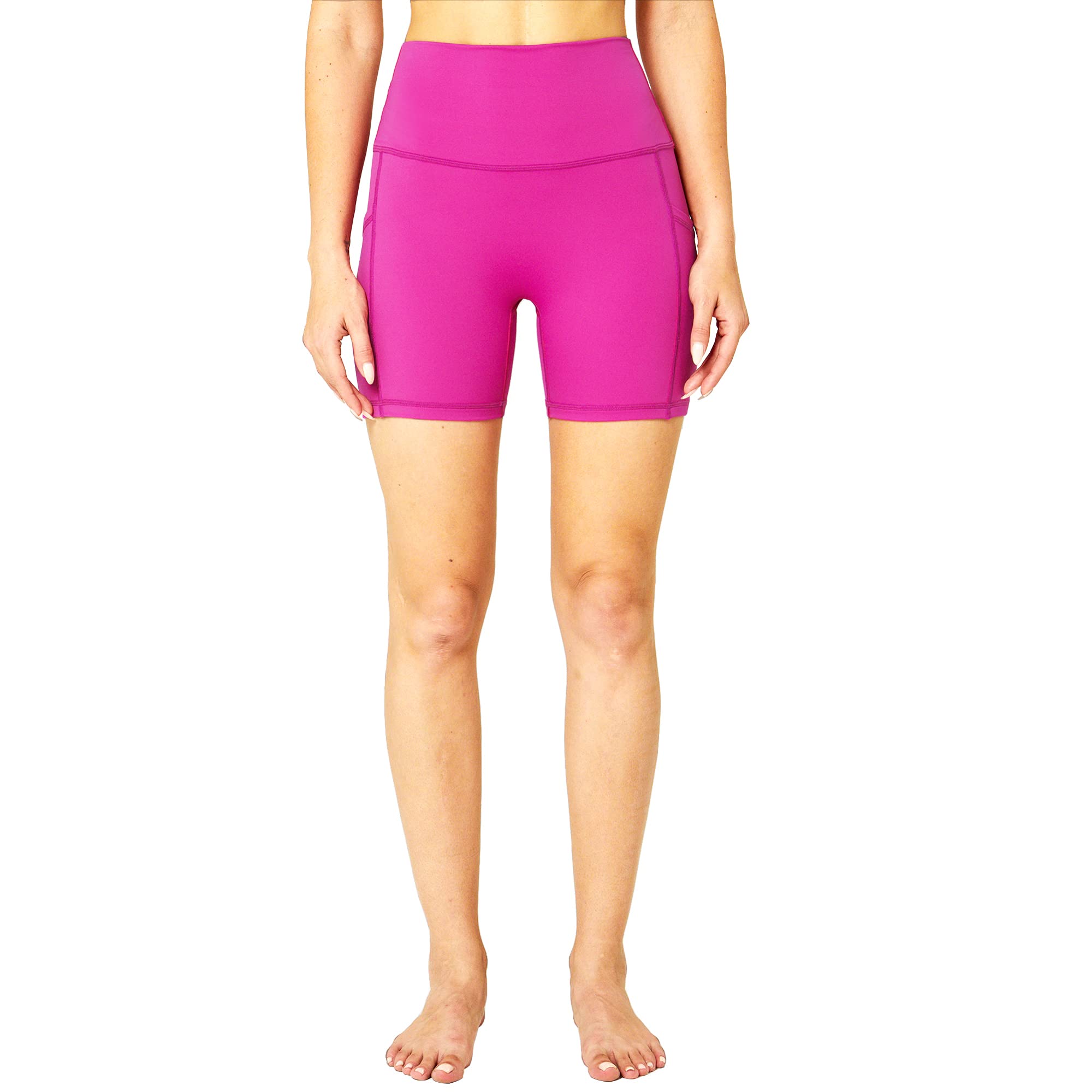 Telamon High Waist Workout Yoga Athletic Shorts for Women Compression Biker Running Short with Deep Pockets
