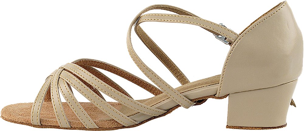 Women's Ballroom Dance Shoes Salsa Latin Practice Dance Shoes Tan Leather 1670cEB Comfortable - Very Fine 1.5" Heel 5.5 M US [Bundle of 5]