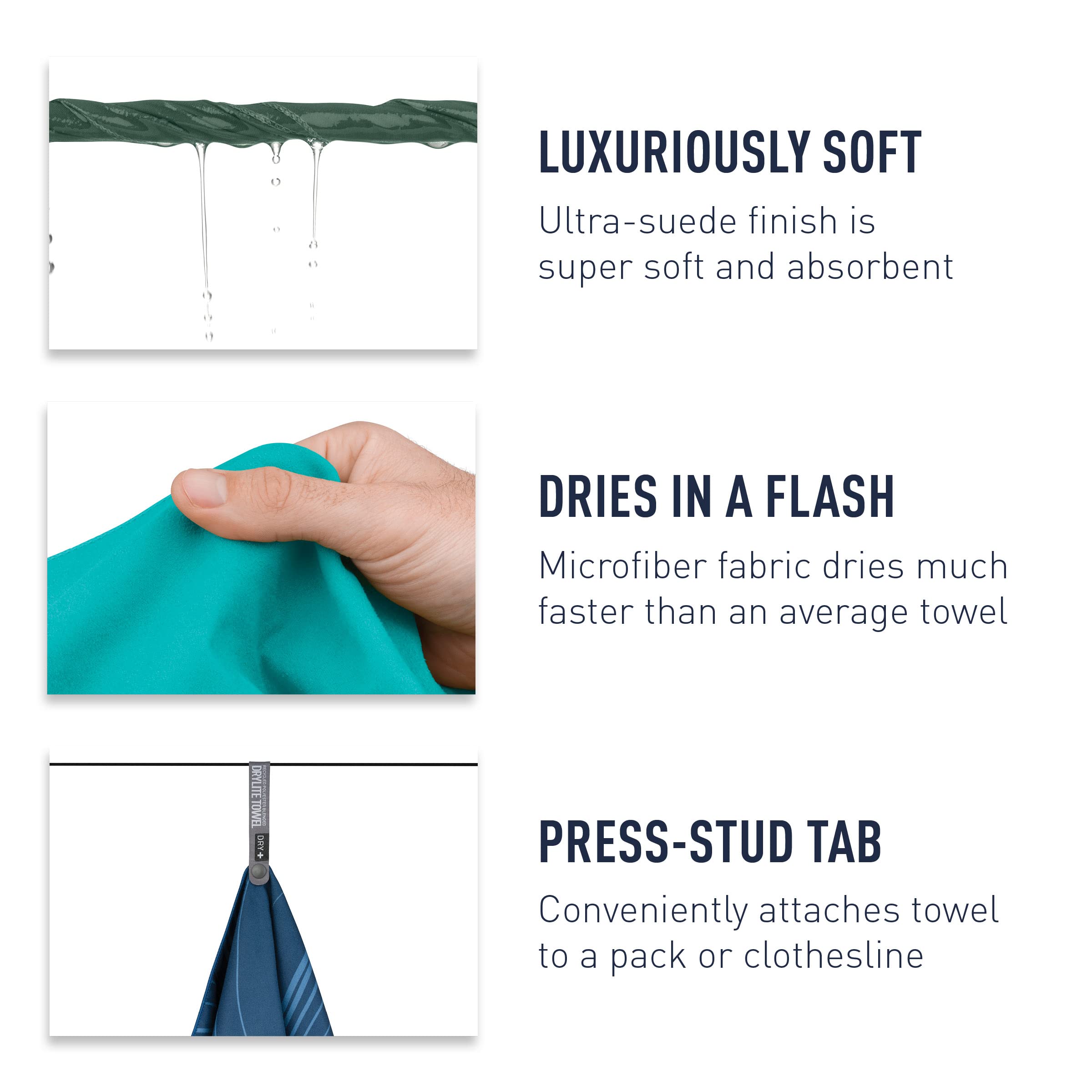 Sea to Summit Drylite Towel, Lightweight Camping and Travel Towel, Small/Hand Towel, Lime