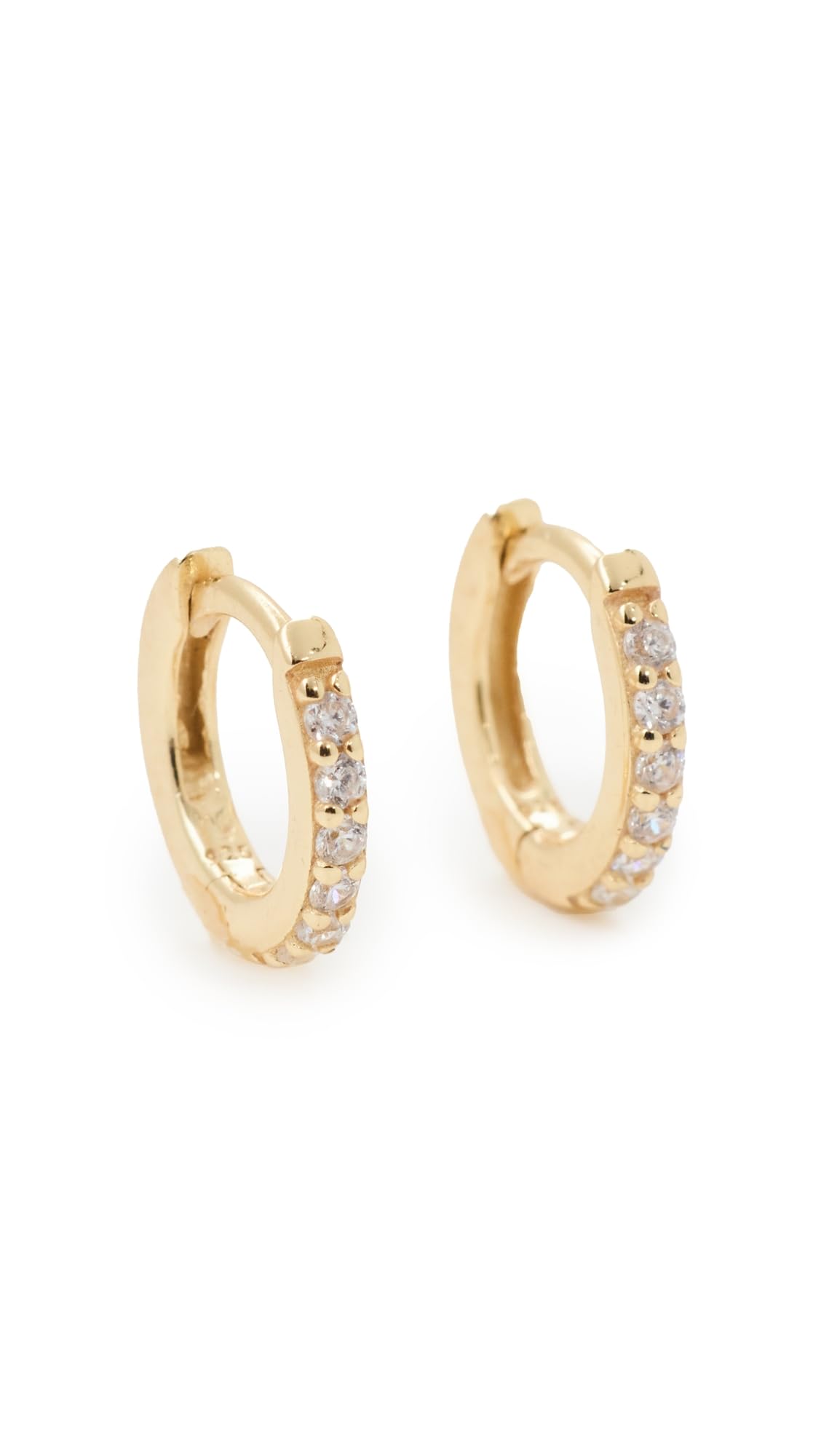 SHASHI Women's Katerina Hoop Earrings, Gold/Clear, One Size