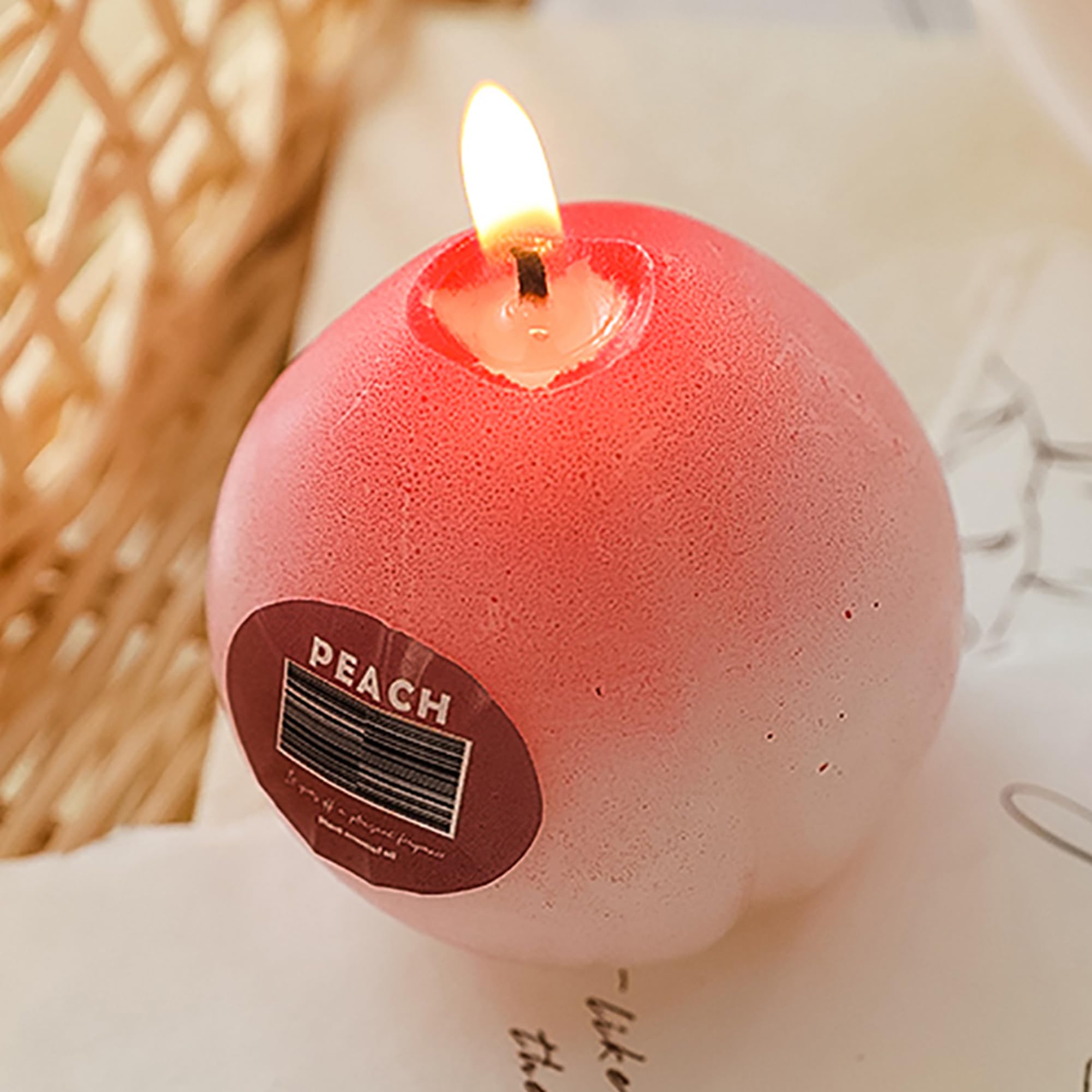 Scented Candles for Home, Peach Candle with Cute Design for Women,Girl Birthday Gift