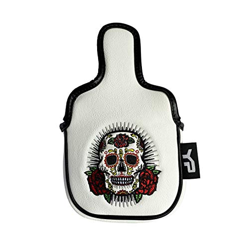 YOPRAL Golf Square Mallet Putter Head Cover Rose Sugar Skull Magnetic Putter Headcover for Golf Clubs