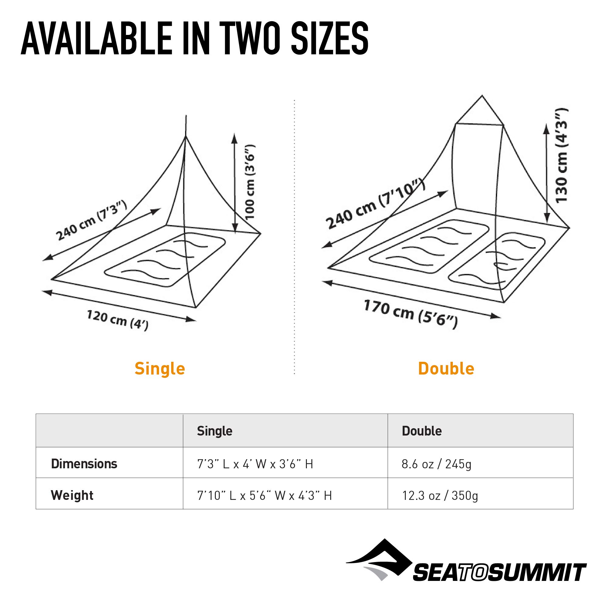 Sea to Summit Permethrin-Treated Pyramid Net Shelter, Single
