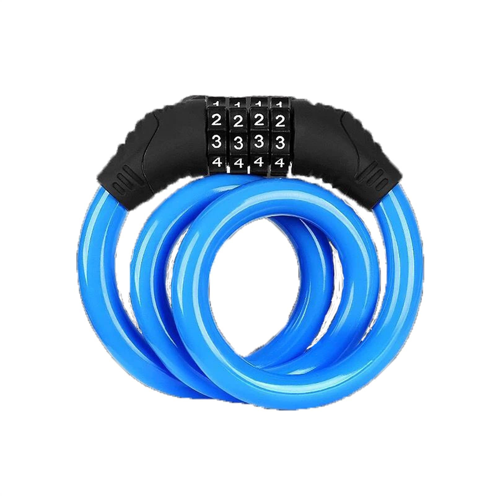 WWWL Bike Lock Bicycle Lock Bike Accessories Theft Spiral Steel Cable Universal Protective Stainless Coil Chain Safe Combination Bike Lock (Color : Blue)