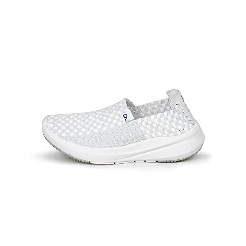Woven Shoes Basic, Casual Woven Slip On Walking Shoes for Everyone, Comfortable Shoes and Light-Weight Shoes, Handmade Shoes, White, Size 6