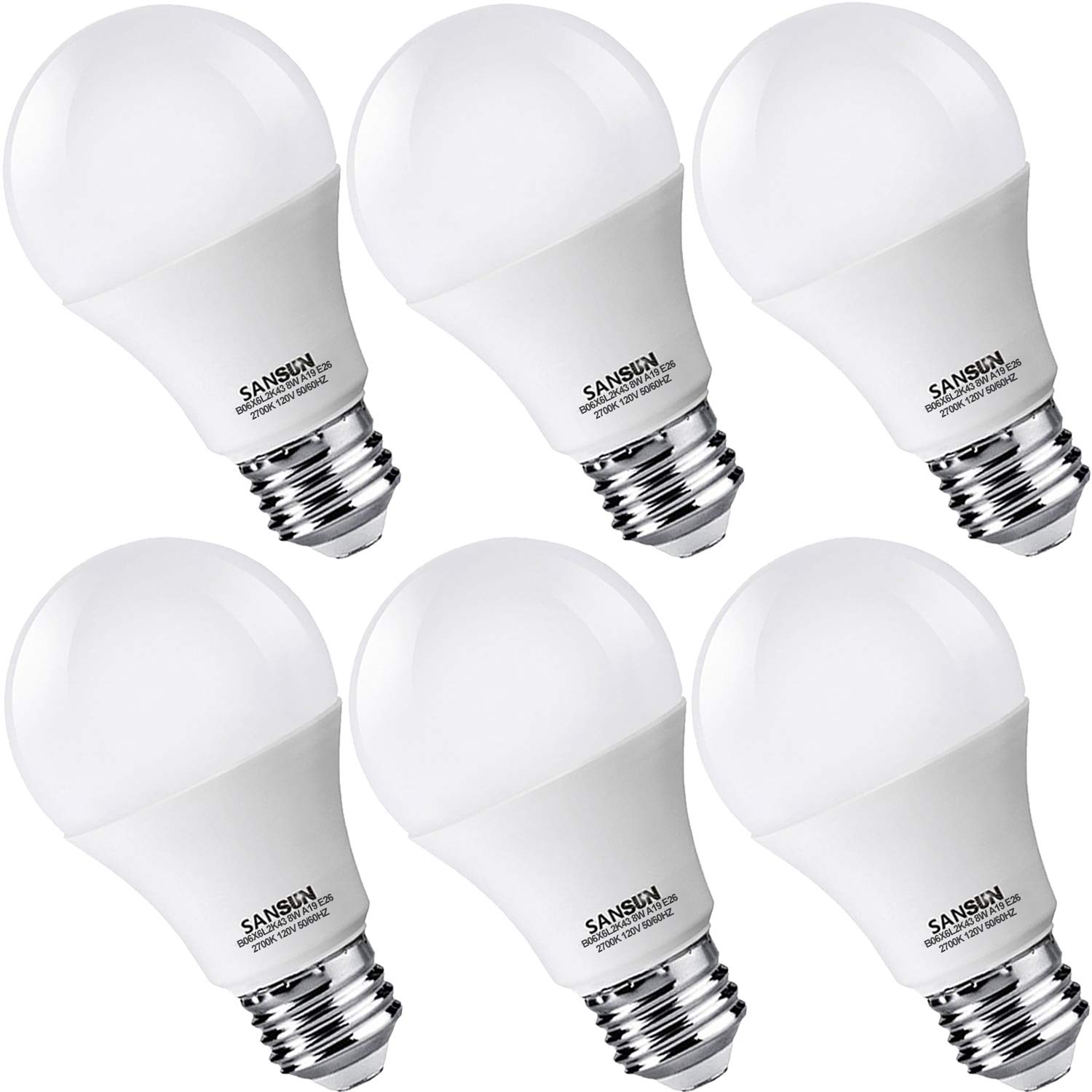 SANSUN G9 LED Light Bulbs 40 Watt T4 G9 Halogen Lamp Equivalent, 2700K Warm White, AC120V Dimmable Flicker Free, 6-Pack