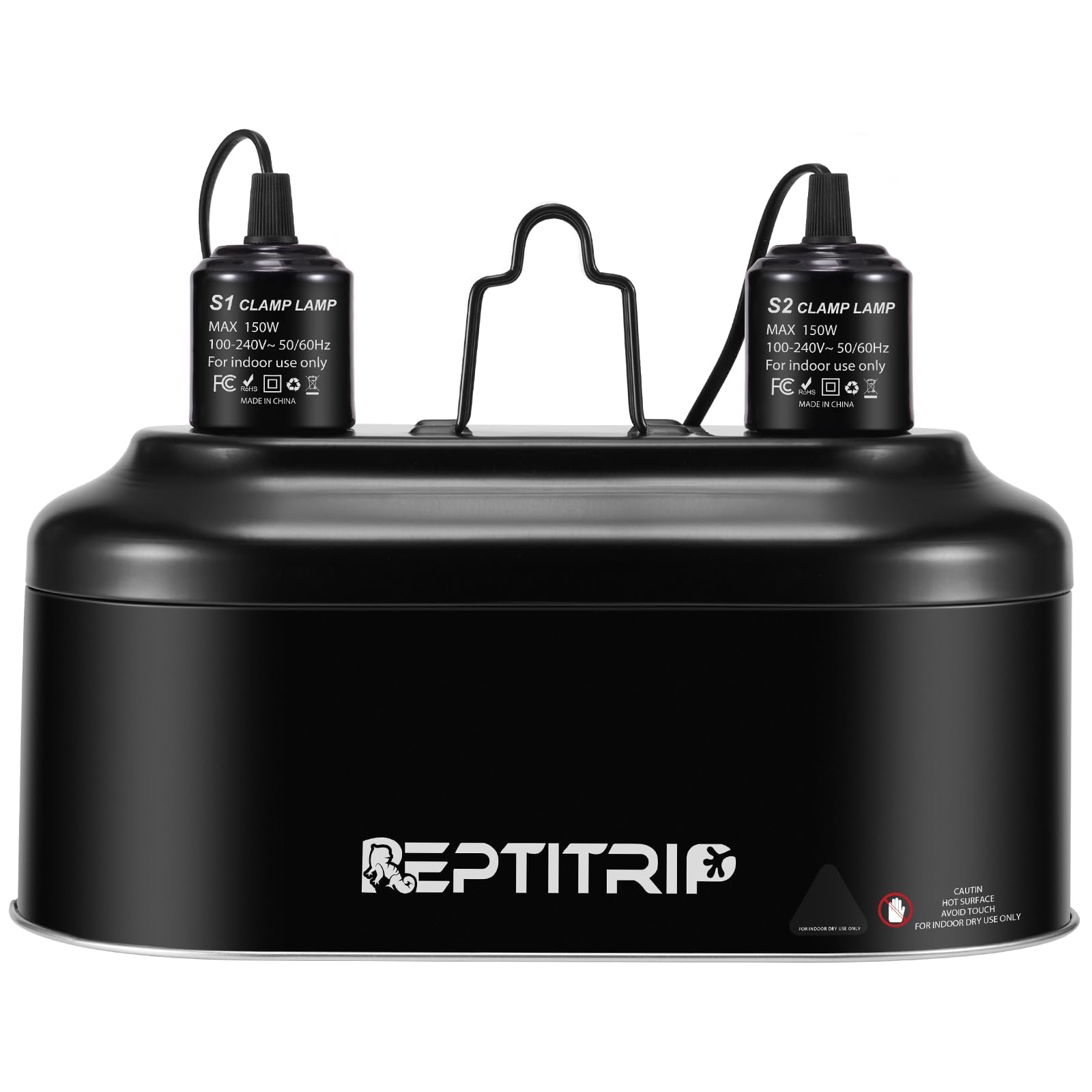 REPTITRIP Dual Reptile Light Fixture, Suitable for Reptile Heat Lamp and UVB Reptile Light, Maximum 150W, Reptile Lighting Accessories, Improve UVB and Heat Lamp Performance E26 Socket