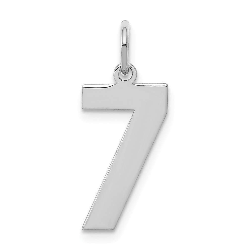 Saris and Things 925 Sterling Silver Medium Polished Number 7 Charm Pendant