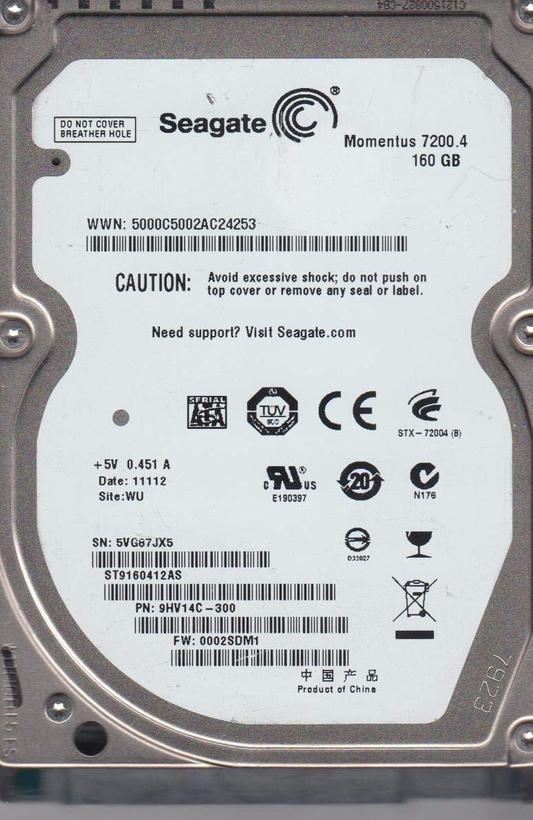 Seagate ST9160412AS 160.0GB 10K SATA 2.5 3Gbps Hard Drive