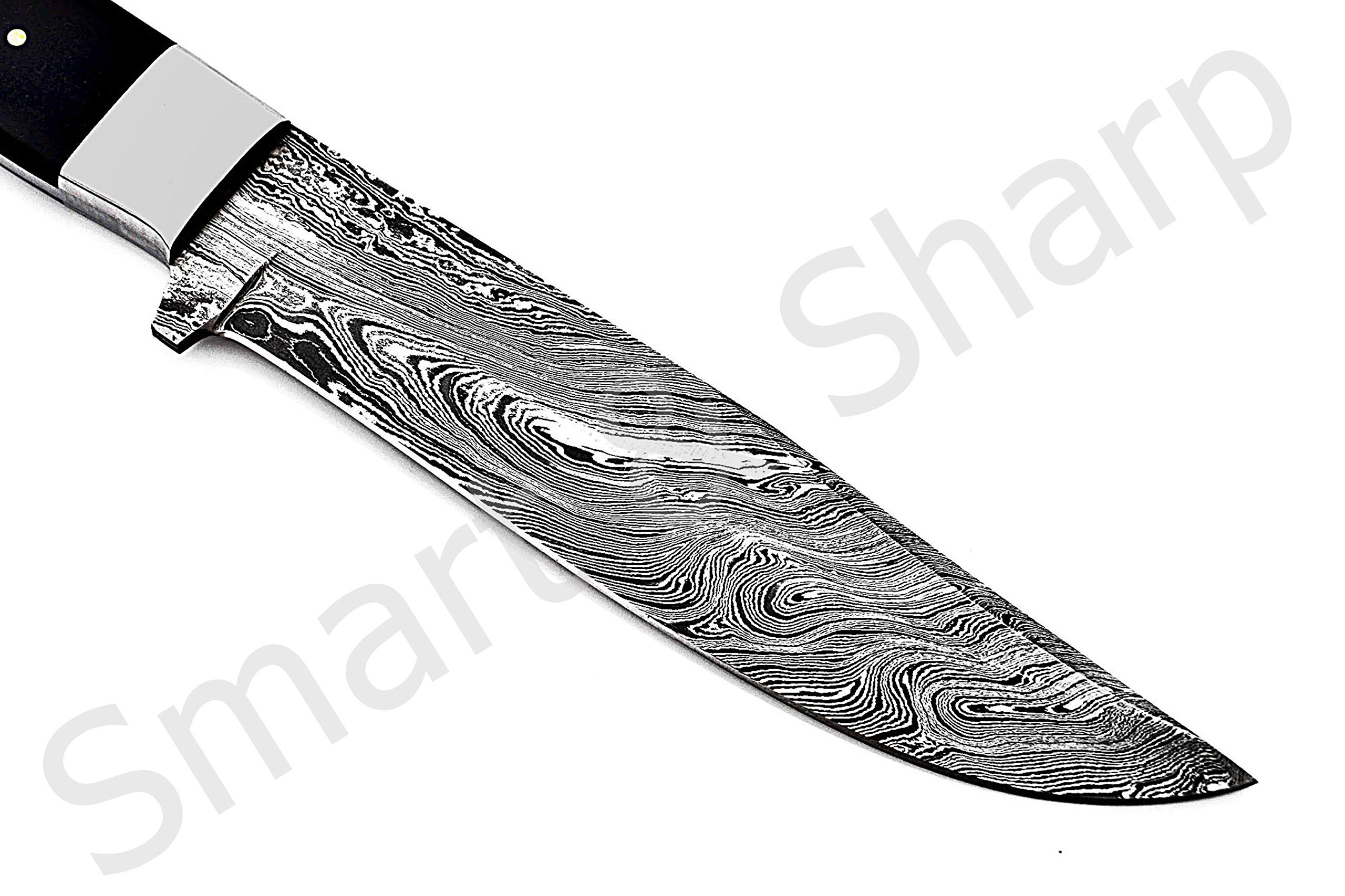 Smart & Sharp Custom Handmade Damascus Steel Hunting Knife/Skinning Knife AA-17244 and 17245 (Black Micarta)