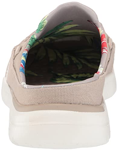 Skechers womens On-the-go Flex Canvas Mule Boat Shoe, Taupe, 6 US