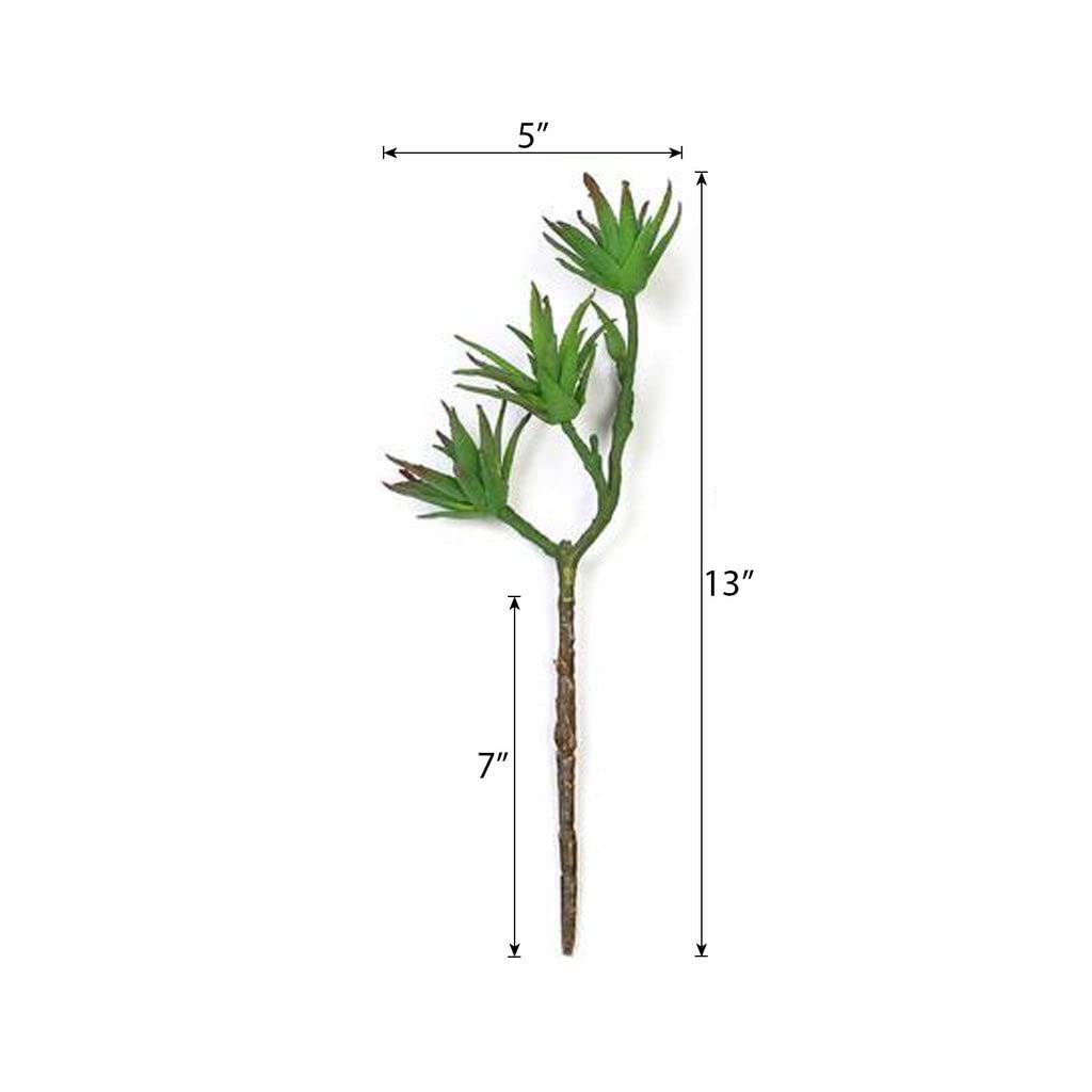 Tableclothsfactory Set of 3 | 13β Assorted Artificial Succulent Plants Yucca Aloe Vera Long Stem Mini Green Plants
