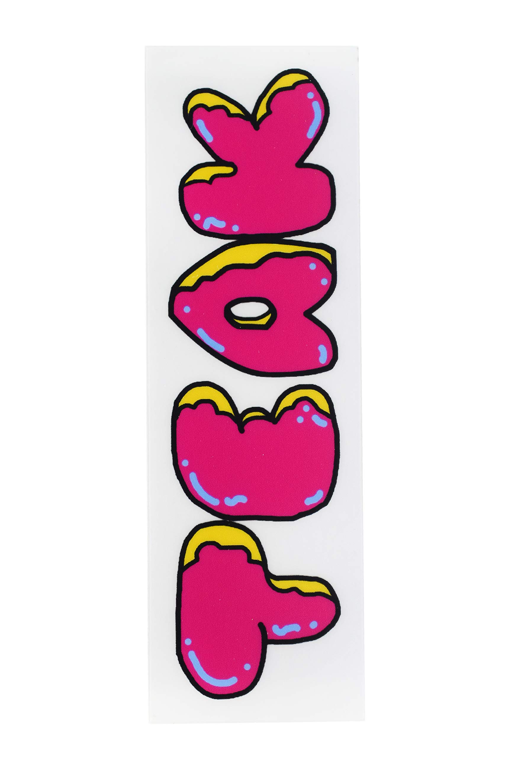 Teak Tuning Fingerboard Deck Graphic, Donut Teak Logo, White" - Adhesive Graphics to Customize Your 35mm - 110mm Long, 35mm Wide - Waterproof Vinyl - Includes Mini File