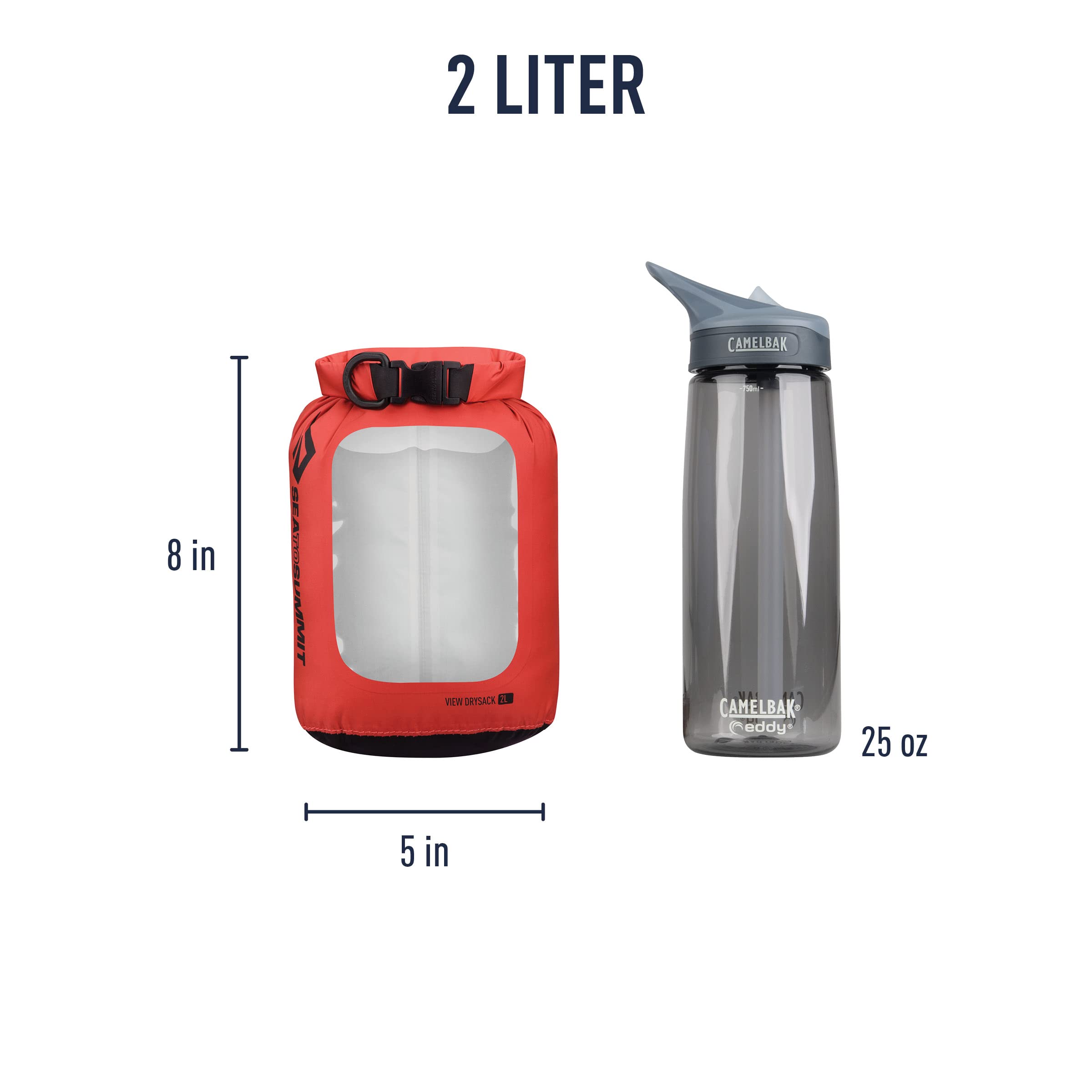 Sea to Summit View Dry Sack, See-Thru Dry Bag, 2 Liter, Red