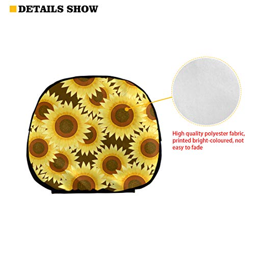 TOADDMOS 1 Pair Sunflower Bee Print Car Truck SUV Van Headrest Covers,You are My Sunshine Universal Car Seat Head Rest Protector