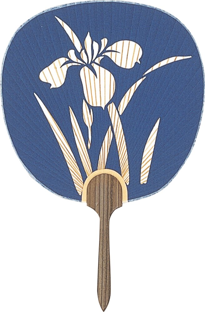 Shiomi Fan 2133 Water Fan (Openwork on One Side), 9.4 x 14.6 inches (24 x 37 cm), Blue