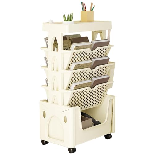 Storage Rolling Cart, 5 Tiers Moving Cart, Foldable Utility Cart, Multifunctional Rolling Drawer Cart, Removable Rolling Storage Trolley with Wheels, Mobile Storage Organizer, Storage Cart for Books
