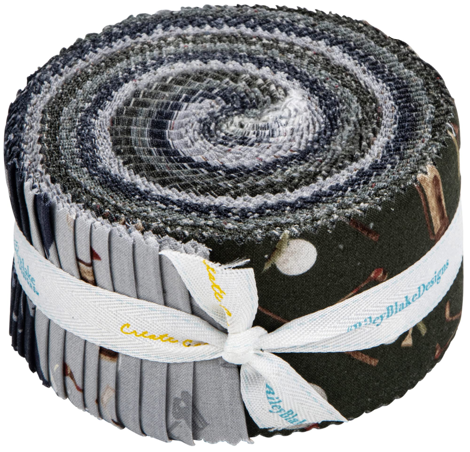 Tara Reed Golf Days Rolie Polie 40 2.5-inch Strips Jelly Roll Riley Blake Designs RP-13000-40