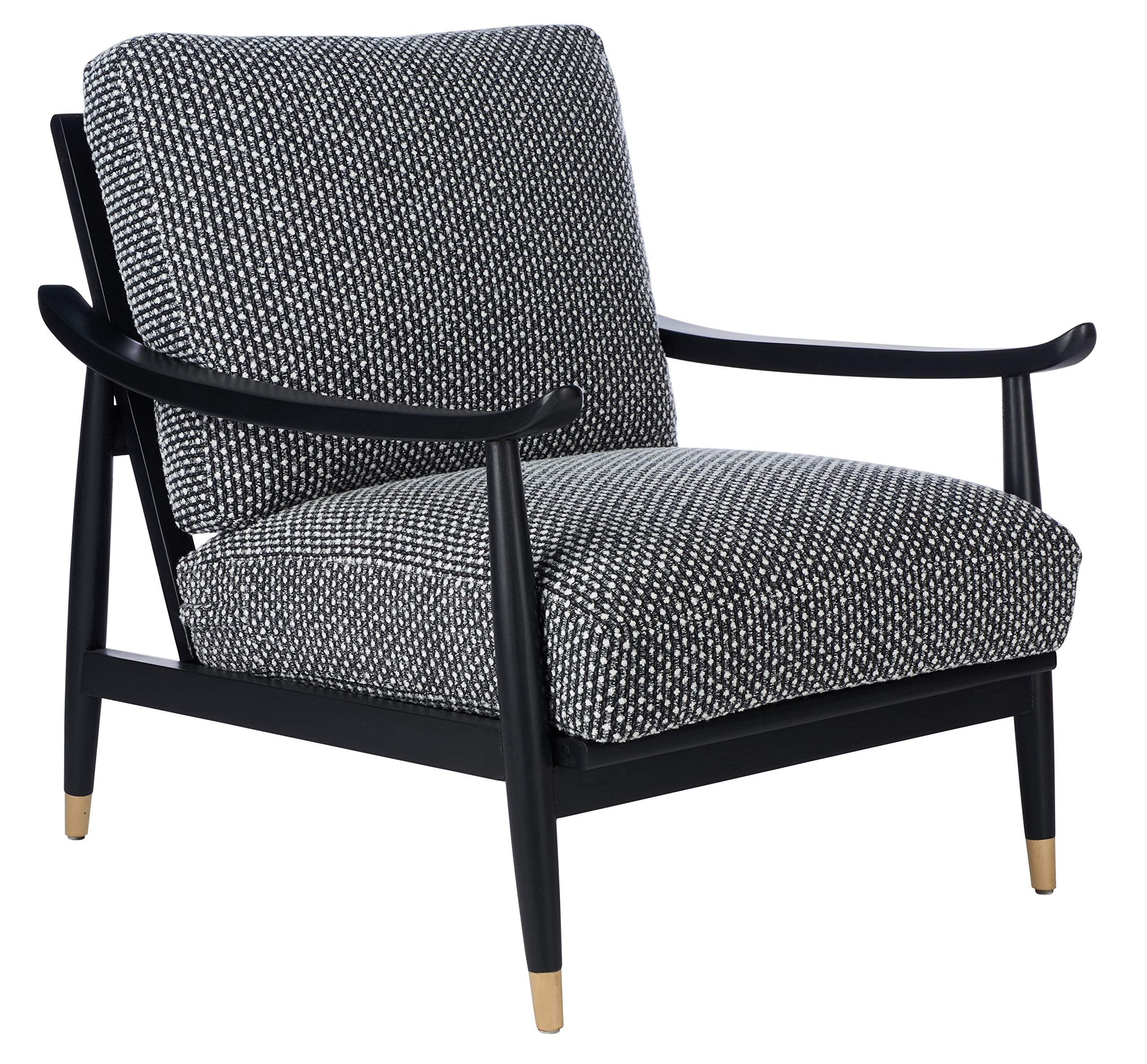 Safavieh Couture Collection Kiara Mid-Century Black and White Cushion Accent Chair