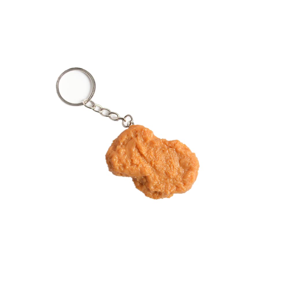 tenghong2021 Imitation Food Keychain French Fries Chicken Nuggets Fried Chicken Leg Chicken Wing Food Keychain Cute Creative Key Ring Charm Fun for Handbag Purse Car Accessories-Chicken Nuggets
