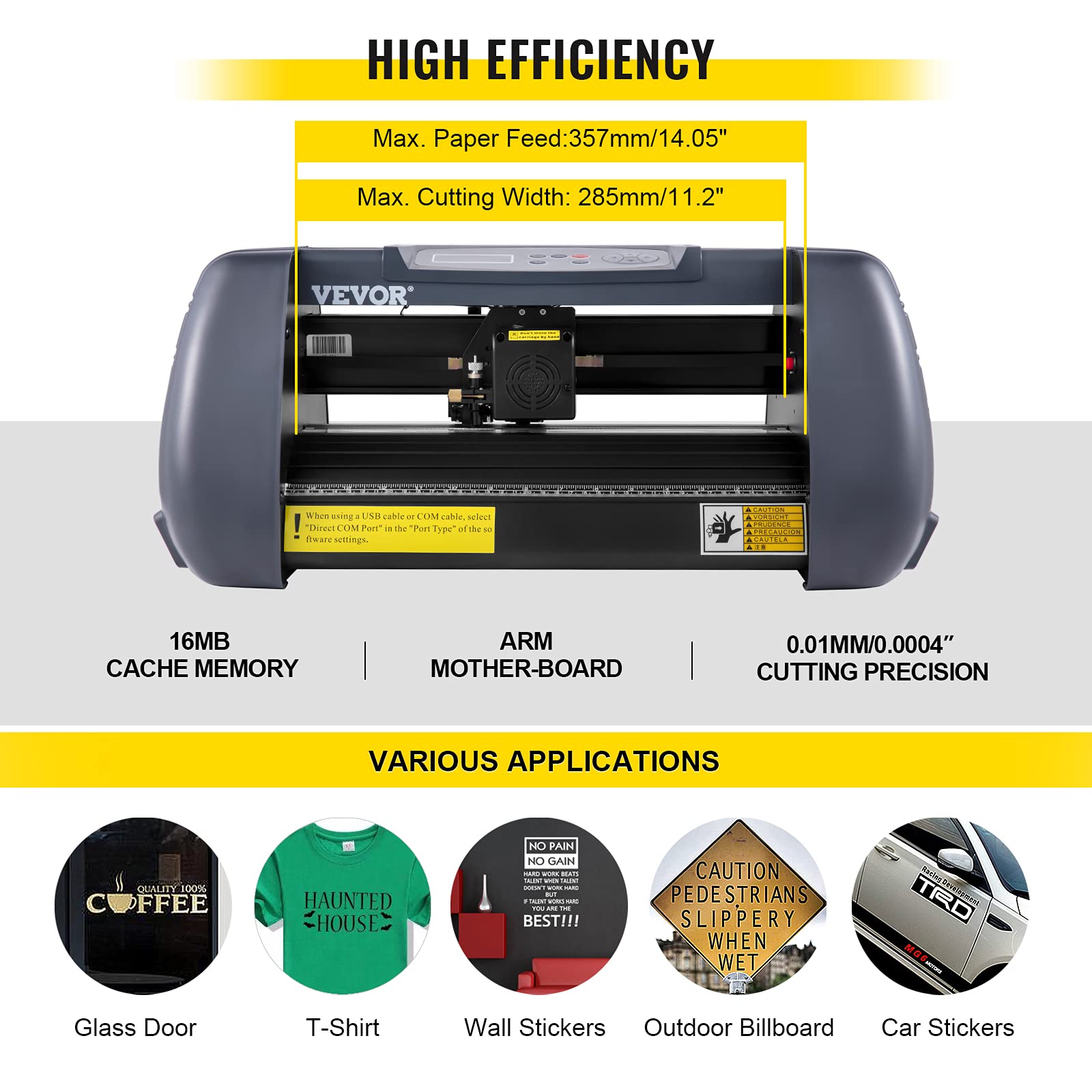VEVOR Vinyl Cutter, 34 in / 870 mm Vinyl Plotter, Off-line Cutting Machine w/LCD, Desktop Design, Adjustable Force and Speed for Sign Making Plotter, Available with COM, USB and U-Disk Windows