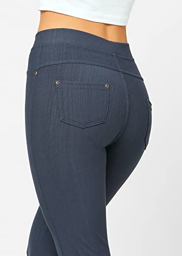 Premium Stretch Soft High Waisted Jeggings for Women - Denim Leggings - Cotton Stretch Blend - Charcoal Grey - 12-18