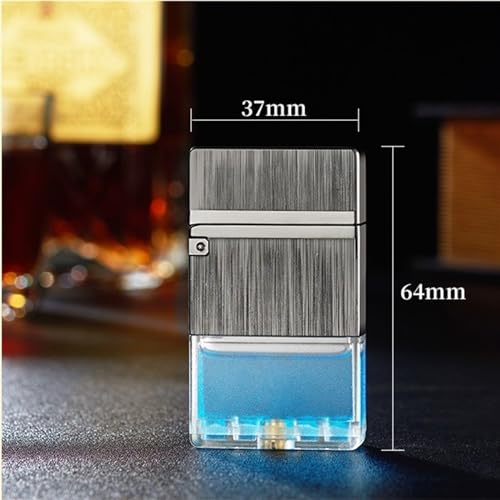 Retro Grinding Wheel Ignition Lighter Transparent Can Kerosene Lighter Metal Refillable Kerosene Lighter Classic Retro Big Steel Sound Candle Camping Kitchen Gift for Men (Color : C3)