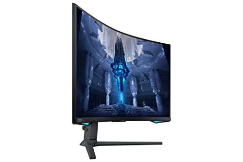 SAMSUNG 32" Odyssey Neo G7 4K UHD 165Hz 1ms G-Sync 1000R Curved Gaming Monitor, Quantum HDR2000, AMD FreeSync Premium Pro, Ultrawide Game View, DisplayPort, HDMI, Height Adjustable Stand, Black, 2022